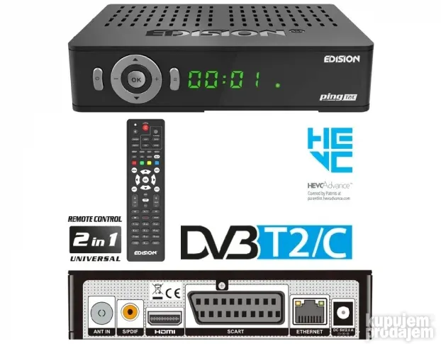 DVB-T2 risiver za prijem digitalnog zemaljskog signala - KupujemProdajem