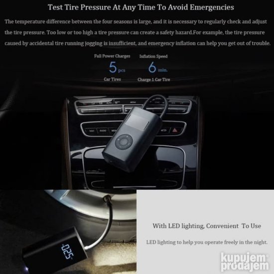 Digitalni merac pritiska u gumama za elektricni trotinet - KupujemProdajem