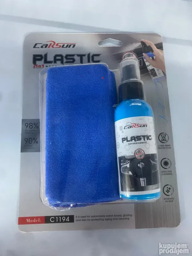 sprej za ciscenje i obnovu plastike u autu novo sa krpom - KupujemProdajem