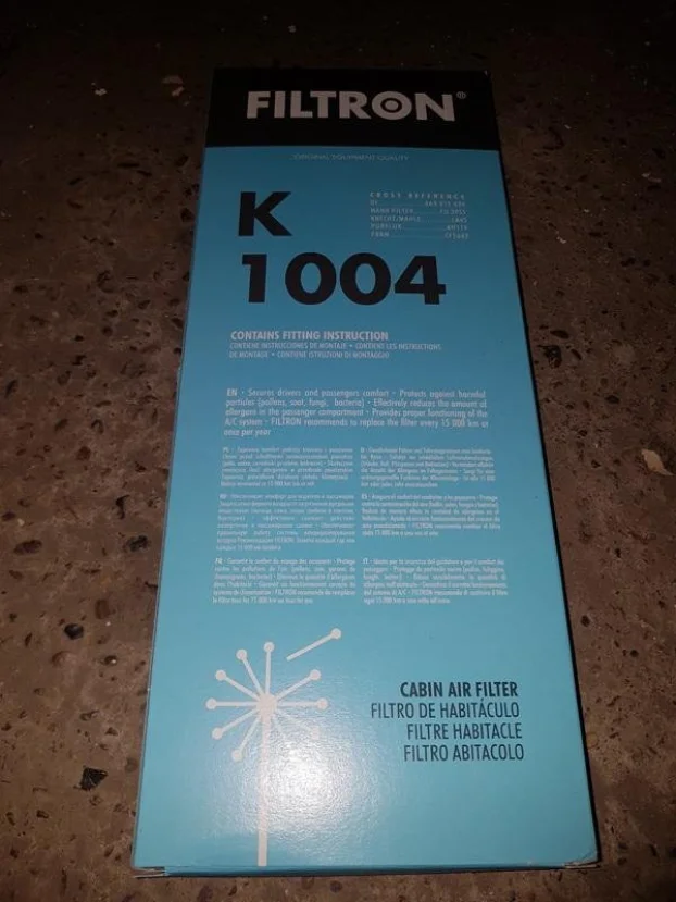Filter kabine/polen filter Filtron K1004 - KupujemProdajem