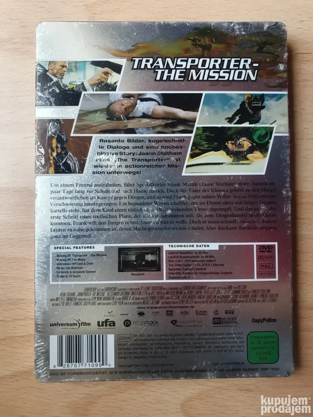 Transporter -The Mission DVD-Special Edition-Metalna kutija ...