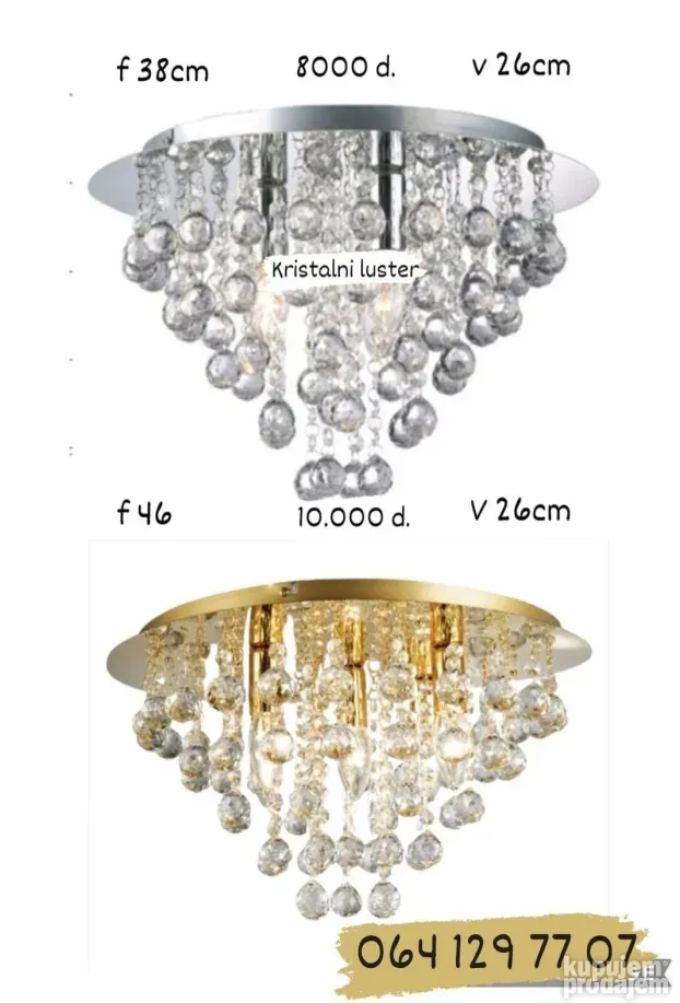 Kristalne plafonjere manje i vece - KupujemProdajem
