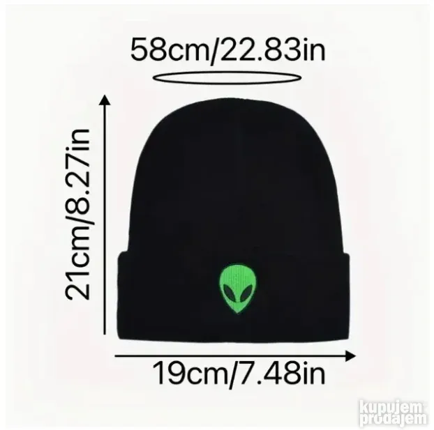 Kapa Zimska Pletena Alien Vanzemaljac Model 1 (Poklon) - KupujemProdajem