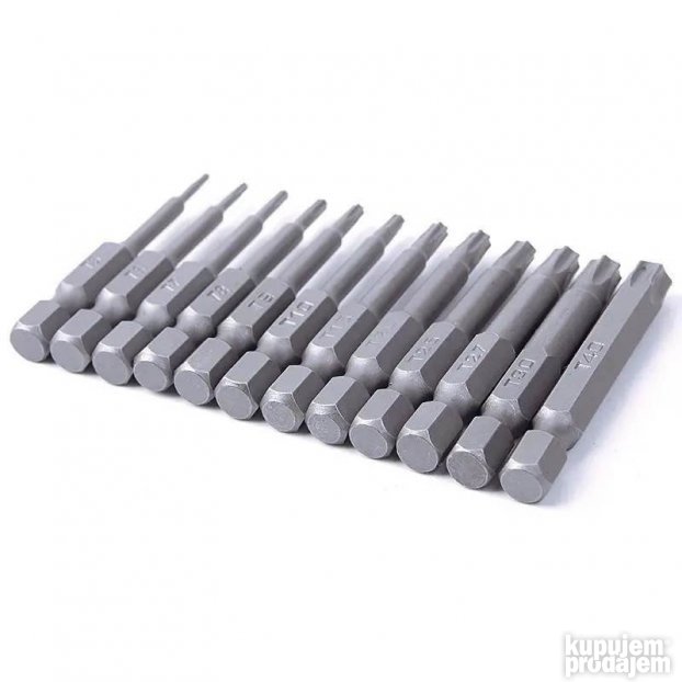 TORX bitovi T5 - T40 šestougaoni SET 12 KOMADA 50mm - KupujemProdajem
