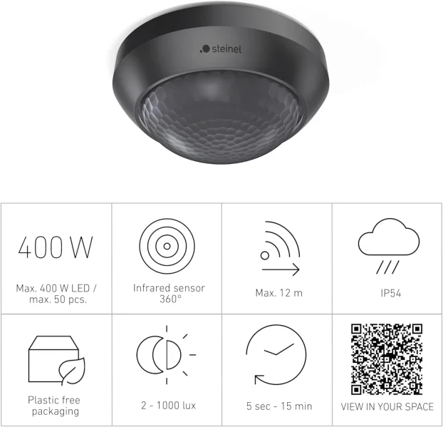 Infracrveni detektor pokreta 360st. 2000W - STEINEL IS 360-3 ...