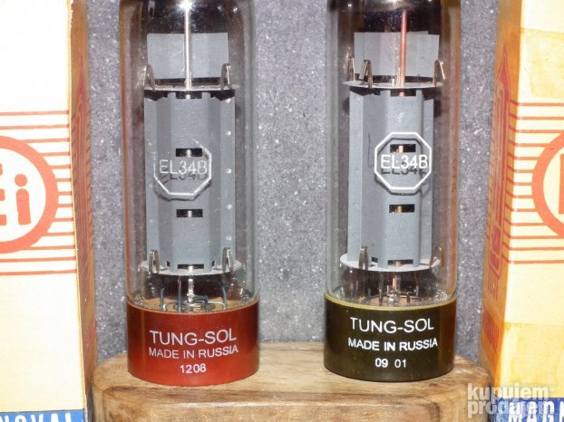 EL34B Tung Sol Brown Base Par EL34 6CA7 - KupujemProdajem