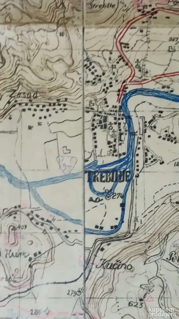 Topografska vojna karta Trebinja - KupujemProdajem