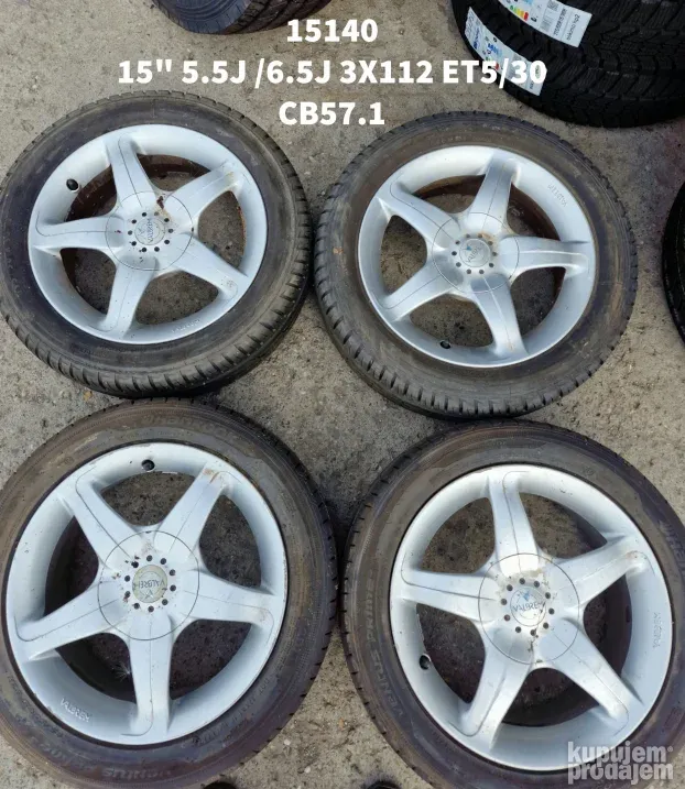 Alu Polovne Felne 15" 5.5J/6.5J SMART šifra:15140 - KupujemProdajem