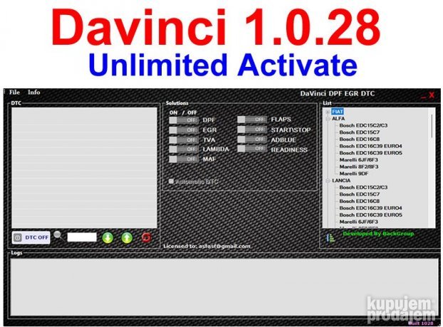 Davinci 1.0.28 Program za autoservisere Najnoviji - KupujemProdajem
