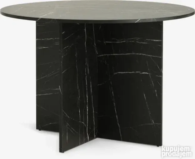 Trpezarijski sto 110cm mermer crna boja - KupujemProdajem