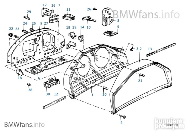 Okvir - maska instrument sata za BMW e30 - KupujemProdajem