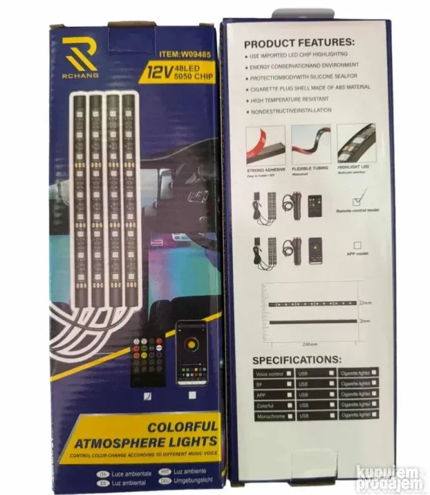 Led auto rasveta ambijentalna 12V 48 Led - KupujemProdajem