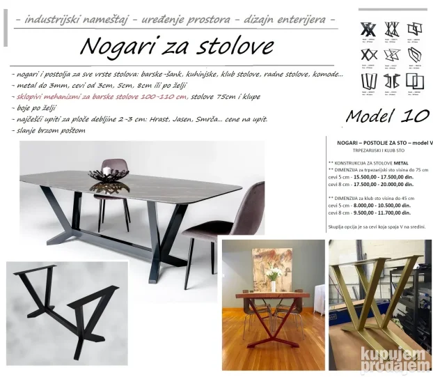 NOGARI - POSTOLJE za trpezarijski i klub sto - model V - KupujemProdajem