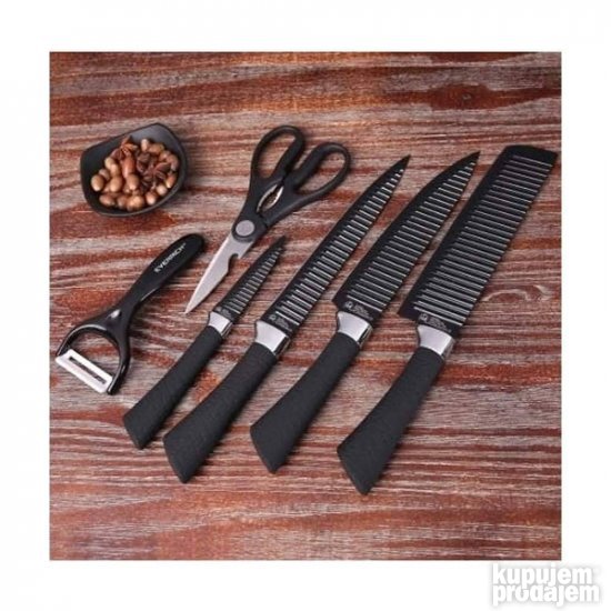 Set nozeva sa ljustilicom I makazama 6u1 kuhinjski nozevi - KupujemProdajem