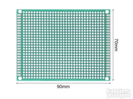 PCB raster pločica (dvostrani vitroplast) 70 x 90mm - KupujemProdajem