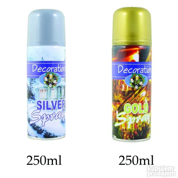 Sprej Zlatni i Srebrni za prozore i jelke - KupujemProdajem