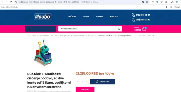 PROFI - Duo Nick TTS kolica za čišćenje podova - KupujemProdajem