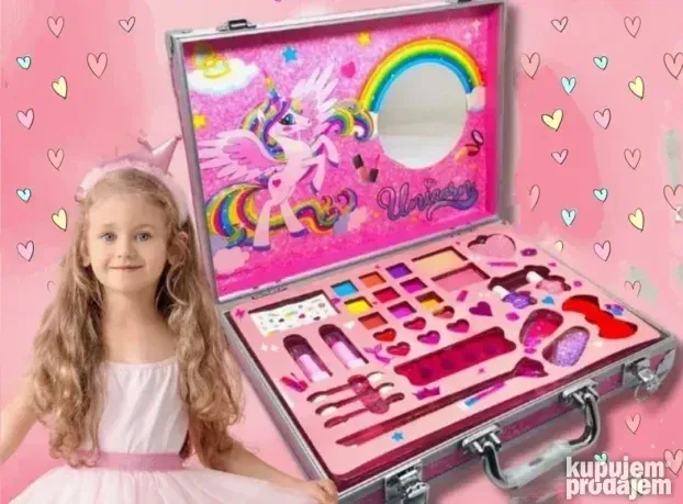 Sminka za devojcice Metalni kofer Jednorog Sminka za decu - KupujemProdajem