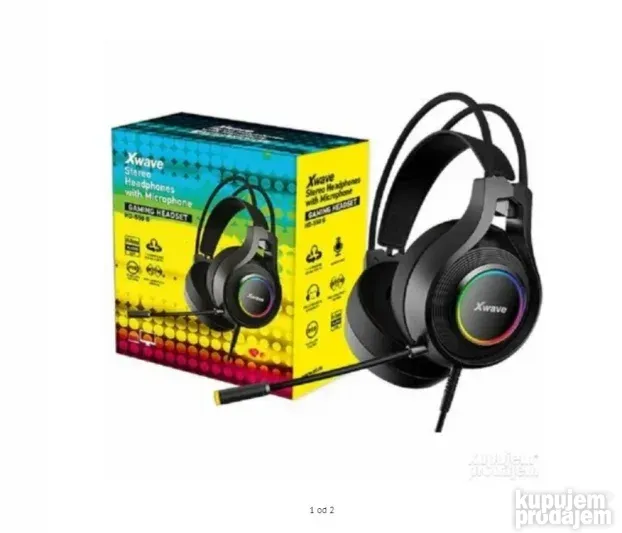 Naglavne stereo slusalice HD-550G black RGB gaming sa mikrof ...