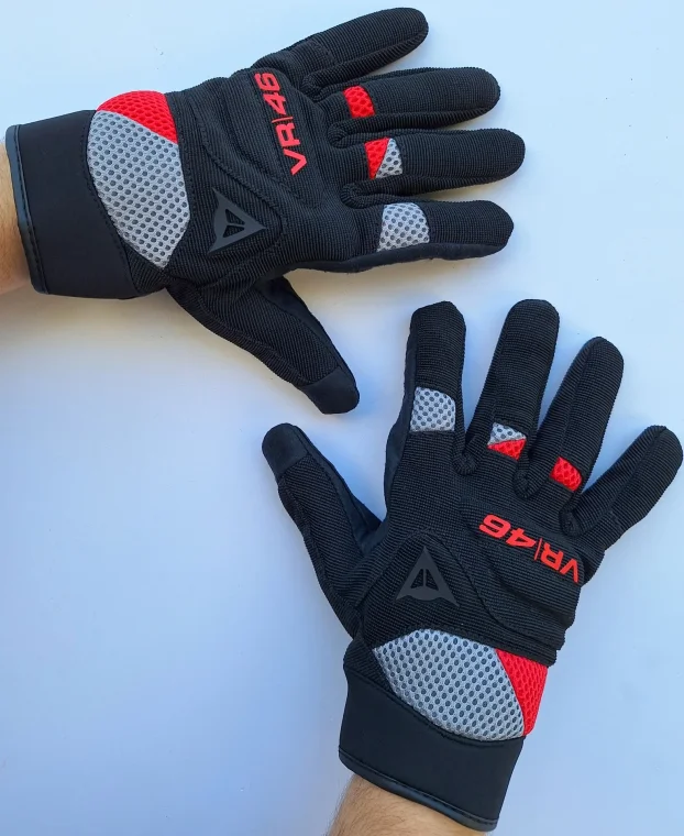 Rukavice za motor Dainese VR46 platno crno crvene - KupujemProdajem