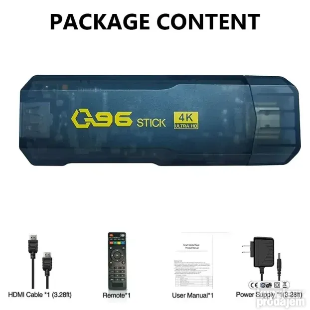 Android Tv Box Q96 stik 8GB + 128GB - KupujemProdajem