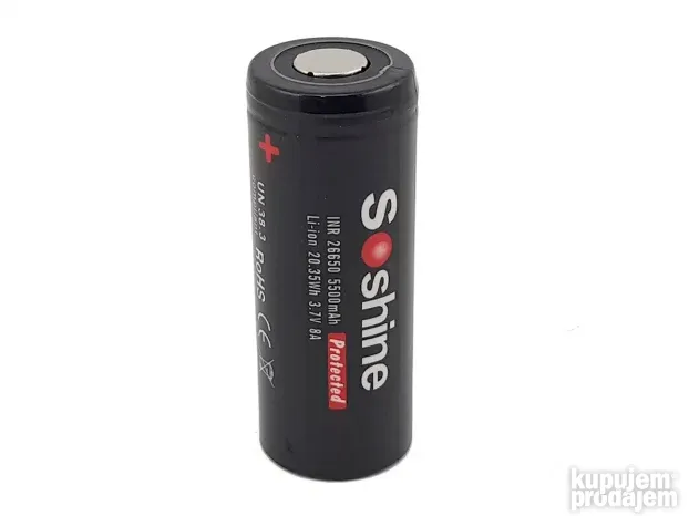 26650 Baterija sa zaštitom Li-Ion 3.7V 5500mAh 20.35wh - KupujemProdajem