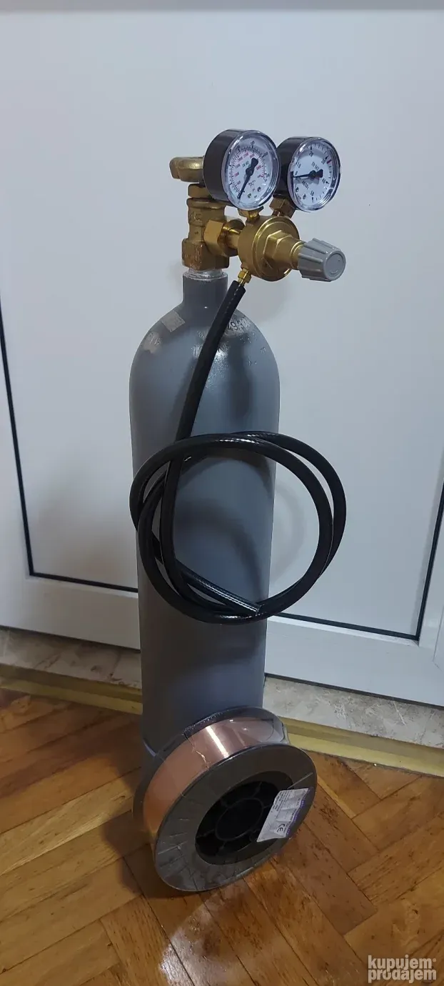 CO2 puna boca sa manometrima 5kg ( 7l ) + CO2 zica 0,8mm/5kg - KupujemProdajem