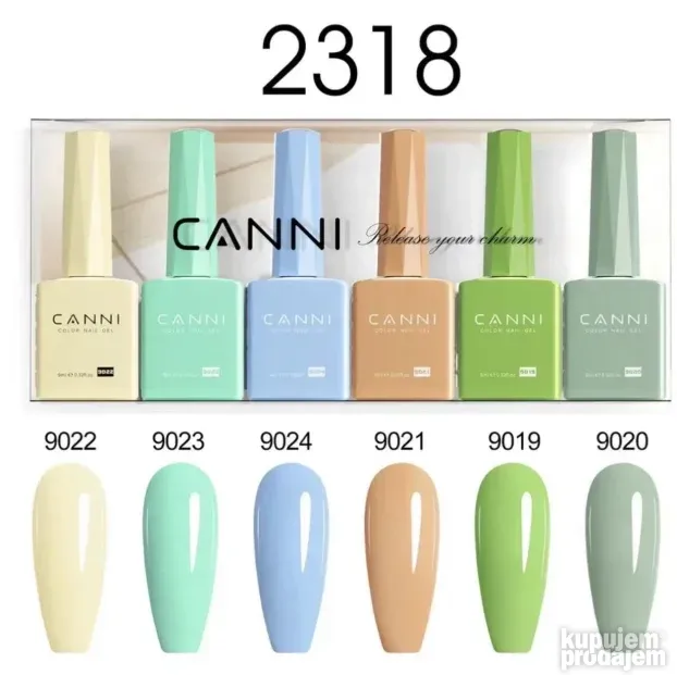 CANNI gel lakovi Set sadrzi 6 gel lakova razlicitih boja. - KupujemProdajem