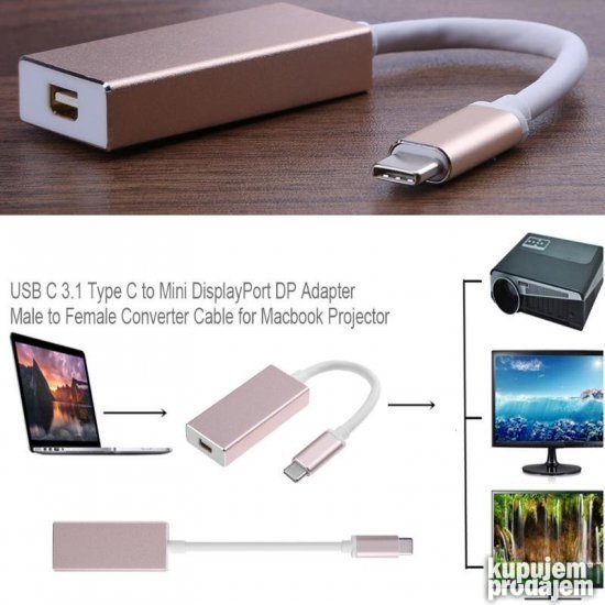 USB-C na MDP Mini DP DisplayPort 4K 8K Macbook usbc adapter ...