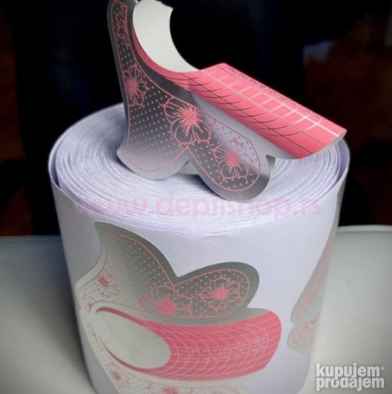 ŠABLONI Za Izlivanje Noktiju U ROLNI 300/1 Roze-Sivi - KupujemProdajem