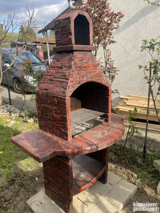 betonski rostilj+resetka crveno crni kamen - KupujemProdajem