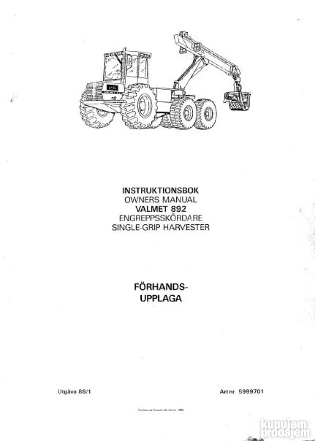 Valmet 892 955 Uputstvo - KupujemProdajem
