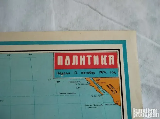 Karta - mapa Australija i Okeanija iz 1974 god - KupujemProdajem