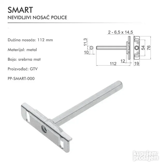 Nosac police nevidljivi Gtv PP-SMART-000-okov za namestaj - KupujemProdajem