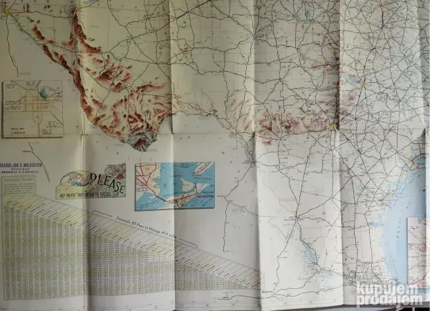 Karta Teksasa, 1955 - KupujemProdajem