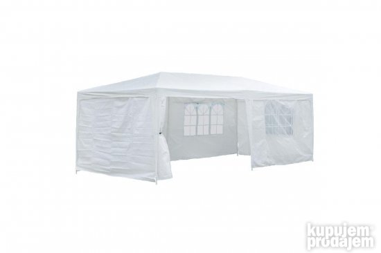 Baštenska tenda paviljon 3 x 6 m beli sa 6 bočnih strana - KupujemProdajem