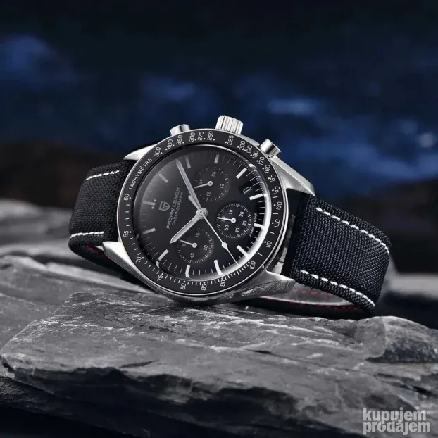 PAGANI DESIGN PD-1701 -Crni- Omega Speedmaster Moonwatch - KupujemProdajem