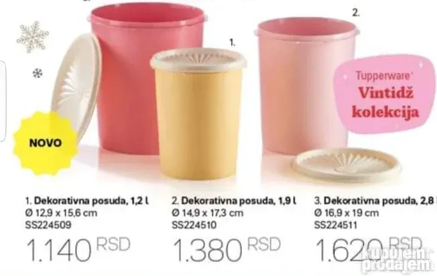 Tupperware dekorativne posude-Novo - KupujemProdajem