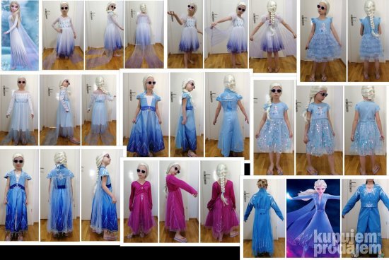 FROZEN Elza Elsa kostimi haljine setov perike kostim haljina ...