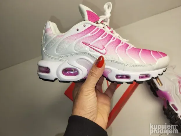 NIKE TN, AIR MAX PLUS; Pink Fade Bele Roze Patike TN - KupujemProdajem