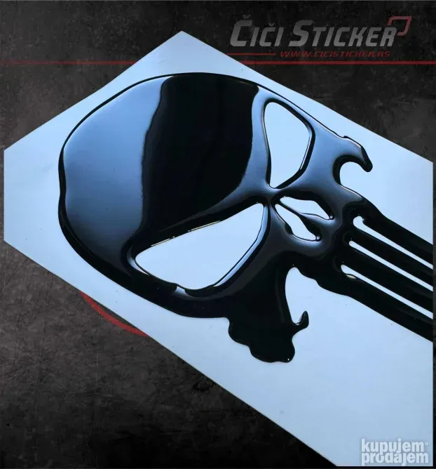 3d Stiker PUNISHER - Stikeri za automobile - 1991 - KupujemProdajem