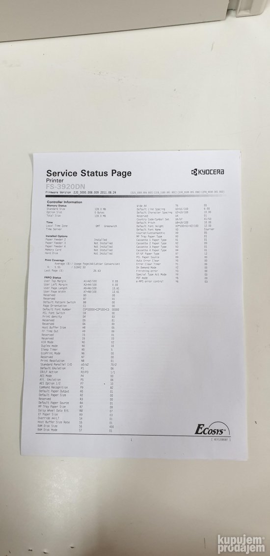 Stampac Kyocera Ecosys FS-3920DN VRHUNSKI KVALITET - KupujemProdajem