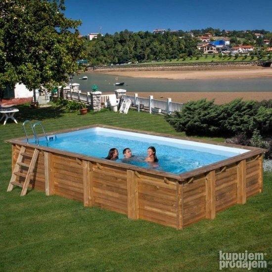 GRE drveni bazen EVORA 6,2x4,2x1,3m - KupujemProdajem