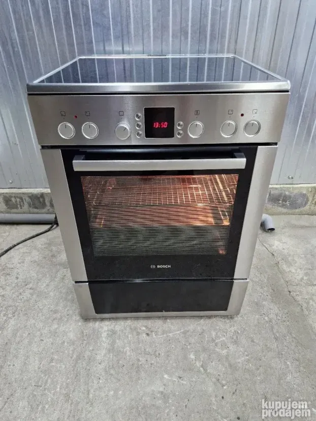 Bosch Električni Šporet Inox Displej Ravna Ploča Turbo Rerna ...