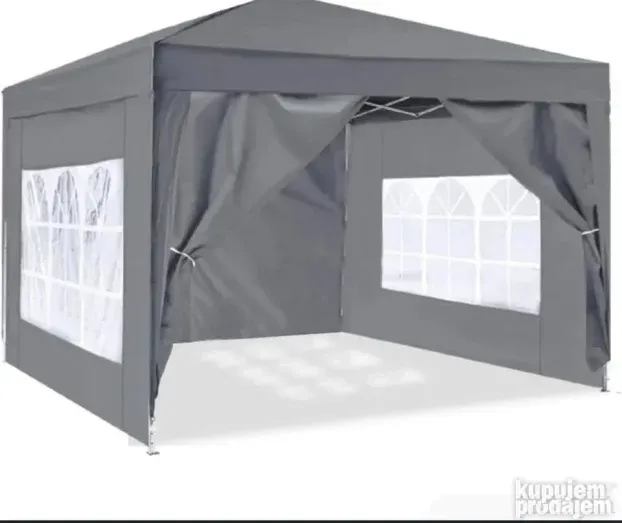 Sklopiva Tenda Paviljon 3x3 met 4 Bočne Strane SIVA sa belim ...