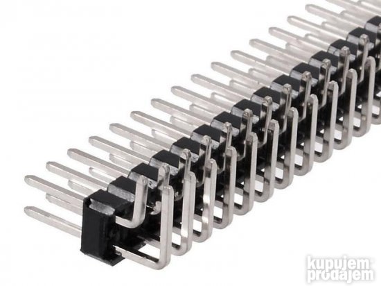 Pin Letvica muška (dvostruka) 40pin 2.54mm 90 stepeni - KupujemProdajem