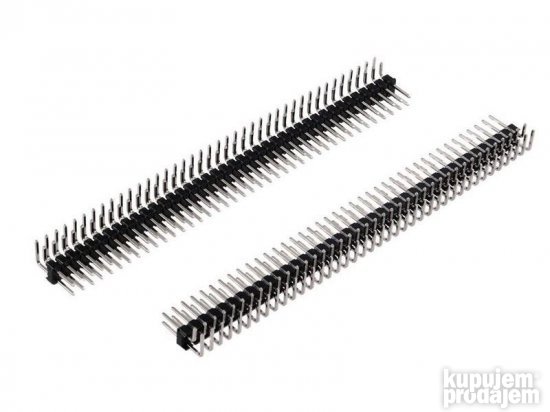 Pin Letvica muška (dvostruka) 40pin 2.54mm 90 stepeni - KupujemProdajem