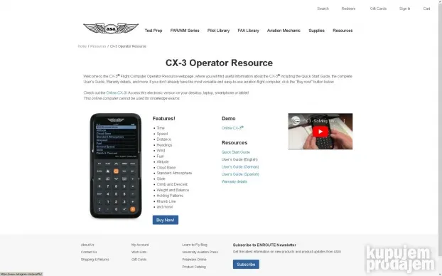 Pilotski kompjuter Asa CX-3 CX3 Flight Computer KAO NOV - KupujemProdajem