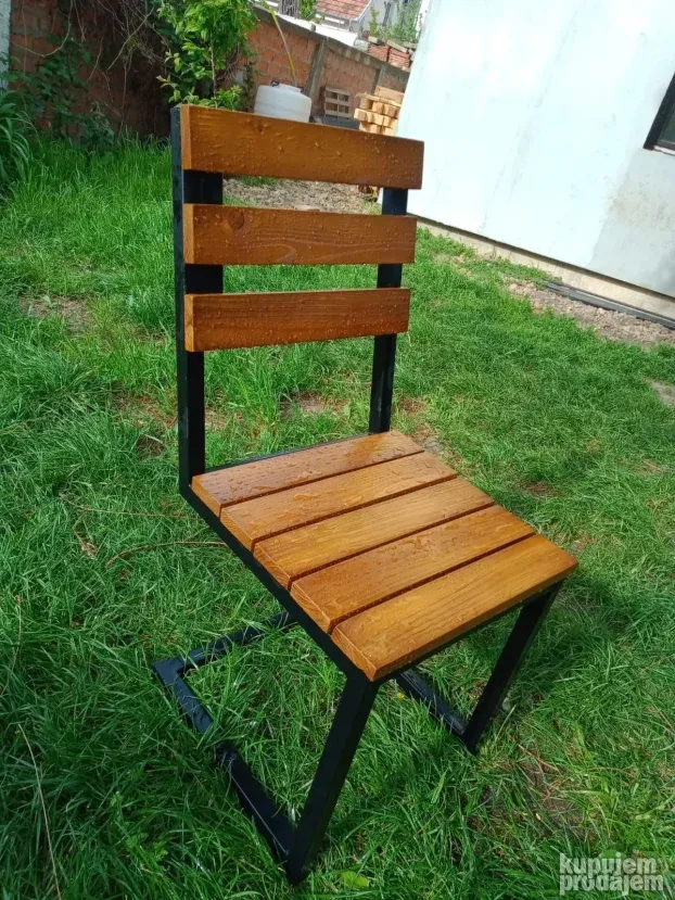 Stolice drvo/metal, stolice za baštu, stolice za terasu - KupujemProdajem