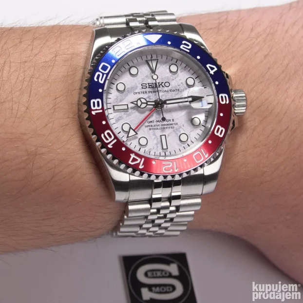 Seiko GMT-Master II METEORITE MOD 40mm omaž Rolex 126719BLRO ...